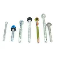 China DIN Standard Hex Flange Self-Drilling Screw with EPDM Washer Metric Steel Black Zinc for sale