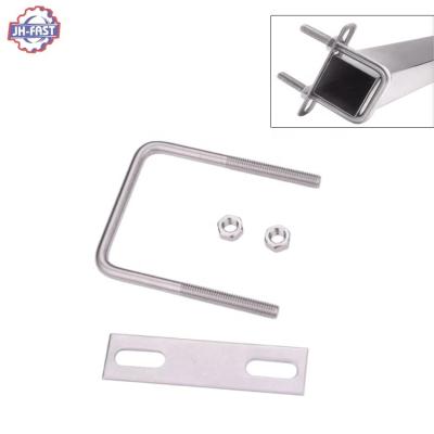 China Passivation Finish Square U-Bolt SS304 SS316 M10 M12 6mm 8mm x 178mm for sale