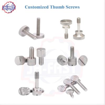China Zinc Aluminum Coated Machine Thumb Screw Slotted Flat Knurled Head M3 M4 M5 M6 M8 for sale