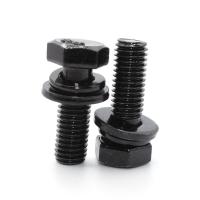 China Carbon Steel Black Oxide Hex Bolts Washer Assemblies Spring Lock ISO9001 for sale