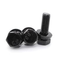 China Carbon Steel Black Oxide Hex Bolts Washer Assemblies Spring Lock ISO9001 for sale