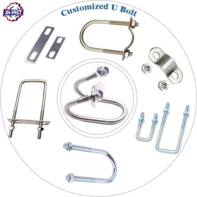 China Trailer Truck U-Bolt with Plate and Nut ISO9001 IATF16949 Certified Steel Zinc Plated for sale