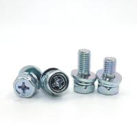 China Steel Hex Head Machine Screws Cross Recess Drive M4x10 Metric Zinc Plated for sale