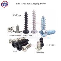 China Galvanized 304 Stainless Steel Pan Head Self Tapping Screws DIN 7981 Plain Finish for sale