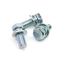 China Combination Screw Hex Head Bolt with Single Coil Spring Lock Washer and Plain Washer Assemblies for sale