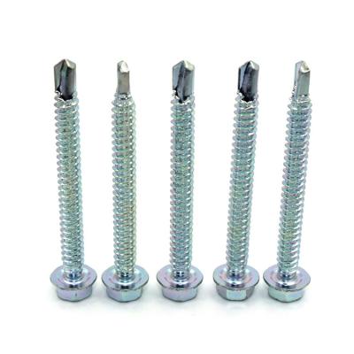 China Brass Zinc Chrome Plated Hex Drilling Screws M8 x 10mm Metric Grade 8.8 for sale
