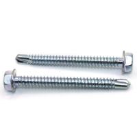China Brass Zinc Chrome Plated Hex Drilling Screws M8 x 10mm Metric Grade 8.8 for sale
