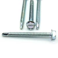 China Brass Zinc Chrome Plated Hex Drilling Screws M8 x 10mm Metric Grade 8.8 for sale