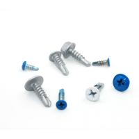 China Customized Zinc Plated Self Drilling Screws Countersunk Head Carbon Steel White Color ISO9001 for sale