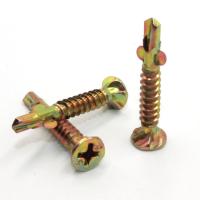 China Customized Zinc Plated Self Drilling Screws Countersunk Head Carbon Steel White Color ISO9001 for sale