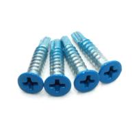 China Customized Zinc Plated Self Drilling Screws Countersunk Head Carbon Steel White Color ISO9001 for sale