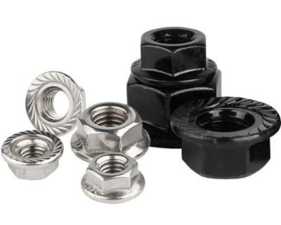 China Stainless Steel Hex Flange Nut M4 to M12 ISO9001 Black Yellow Custom Sizes for sale