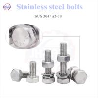 China DIN933 DIN931 A2 A4 Stainless Steel 304 Hex Head Bolts Nuts ISO9001 for sale