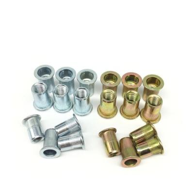 China Carbon Steel Stainless Steel Flat Head Blind Rivet Nuts ISO9001 M4 M6 M8 M10 for sale