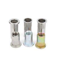 China Carbon Steel Stainless Steel Flat Head Blind Rivet Nuts ISO9001 M4 M6 M8 M10 for sale