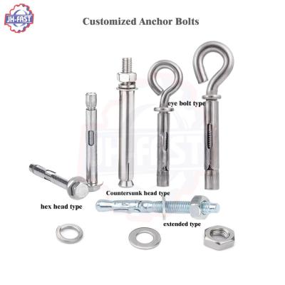 China Passivation Finish Steel Wedge Wall Anchor Bolts M6 M8 M10 M12 M16 M20 for Concrete Expansion for sale