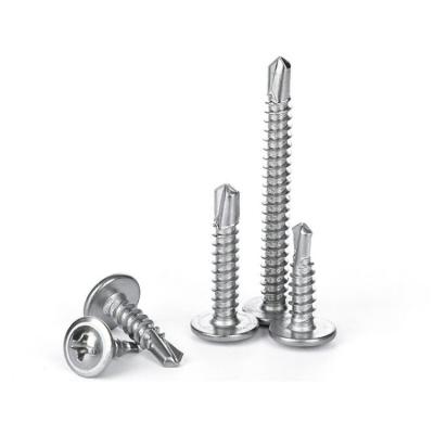 China DIN Standard Truss Head Self Drilling Screw Stainless Steel Wafer Head Zinc Finish for sale