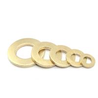 China DIN Standard M6 M8 M10 M12 Brass Flat Washers Custom Size Golden Zinc Plating for sale