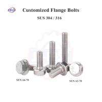 China Stainless Steel Hex Flange Bolts DIN 6921 A2 Grade 10.9 M4 to M16 ISO Standard for sale