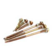 China Metric Black Oxide Finish Roofing Tek Screws Carbon Steel ISO Standard Hex Washer Head Self Drilling for sale