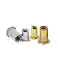 China M3 M4 M5 M6 M8 M10 M12 Flat Head Knurled Threaded Insert Rivet Nut Control for sale
