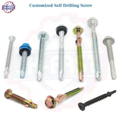 China OEM Customized Stainless Steel TEK Roofing Screws Hex Flange Head with Wings 12-14 for sale