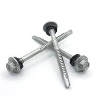 China Zinc Finish Self Drilling Hex Washer Head Screws with Rubber Washers for Roofing for sale