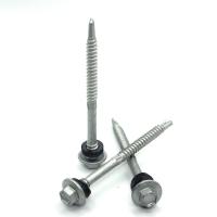 China Zinc Finish Self Drilling Hex Washer Head Screws with Rubber Washers for Roofing for sale