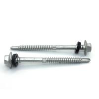 China Zinc Finish Self Drilling Hex Washer Head Screws with Rubber Washers for Roofing for sale