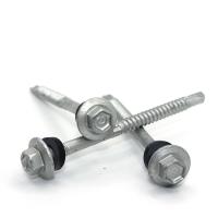 China Zinc Finish Self Drilling Hex Washer Head Screws with Rubber Washers for Roofing for sale