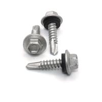 China Hex Head Self Drilling Screws with Rubber Washers for Roofing ISO9001 Carbon Steel 12-14x25mm for sale
