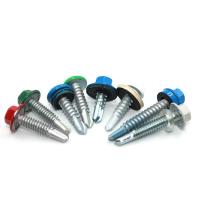 China Hex Head Self Drilling Screws with Rubber Washers for Roofing ISO9001 Carbon Steel 12-14x25mm for sale