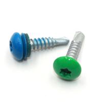 China Zinc Plated Hex Washer Head Self Drilling Screw Carbon Steel Custom Sizes ISO9001 for sale
