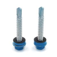 China Zinc Plated Hex Washer Head Self Drilling Screw Carbon Steel Custom Sizes ISO9001 for sale