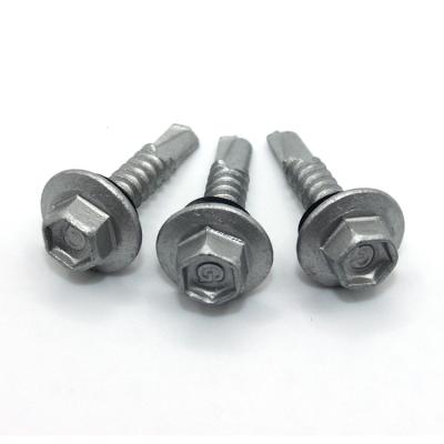 China GB Standard Stainless Steel Hex Washer Head Self Drilling Roofing Screw 12-14x50mm for sale