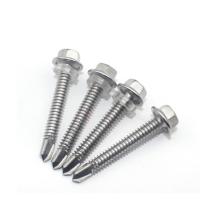 China GB Standard Stainless Steel Hex Washer Head Self Drilling Roofing Screw 12-14x50mm for sale