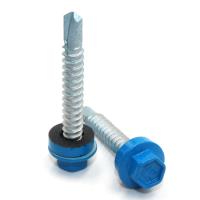 China GB Standard Stainless Steel Hex Washer Head Self Drilling Roofing Screw 12-14x50mm for sale