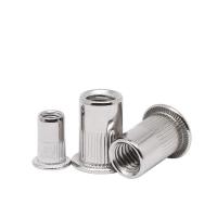 China 304 Stainless Steel Hollow Rivet Nuts Inner Threaded Flat Head 100pcs ISO DIN Standard for sale