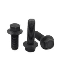 China Zinc Flange Bolt M6 M10 M12 Black Oxide Hex Head Bolts DIN 6921 OEM Service for sale