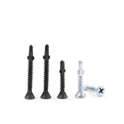 China ISO9001 Certified Flat Head Self Drilling Wing Screws Carbon Steel Black Blue Zinc Countersunk for sale