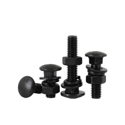 China Grade 8.8 Black Steel Carriage Bolt M6 M8 M10 M12 Yellow Zinc Plated Oval Neck with Nut for sale