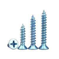 China Zinc Plated C1022 Metric Self Tapping Screw Cross Flat Head Countersunk 100 Percent Inspection for sale