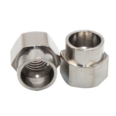 China Customized Brass Steel Barrel Nut Lower Hexagon Stainless Steel CNC Turning Milling Part ISO9001 for sale