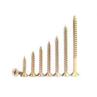 China Zinc Plated DIN7505 Countersunk Chipboard Screws for Hard MDF Furniture 4.2mm for sale
