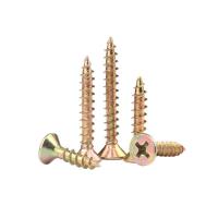 China Zinc Plated DIN7505 Countersunk Chipboard Screws for Hard MDF Furniture 4.2mm for sale
