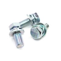China GB Standard Black Galvanized Hexagon Head Bolt with Spring Washer Combination Screw M6 for sale