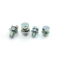 China GB Standard Black Galvanized Hexagon Head Bolt with Spring Washer Combination Screw M6 for sale