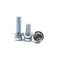 China GB Standard Black Galvanized Hexagon Head Bolt with Spring Washer Combination Screw M6 for sale