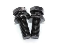 China GB Standard Black Galvanized Hexagon Head Bolt with Spring Washer Combination Screw M6 for sale