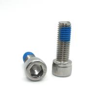 China Stainless Steel SS304 Hexagon Socket Head Bolt Blue Coating Nylon Lock Screw Cap DIN Standard for sale